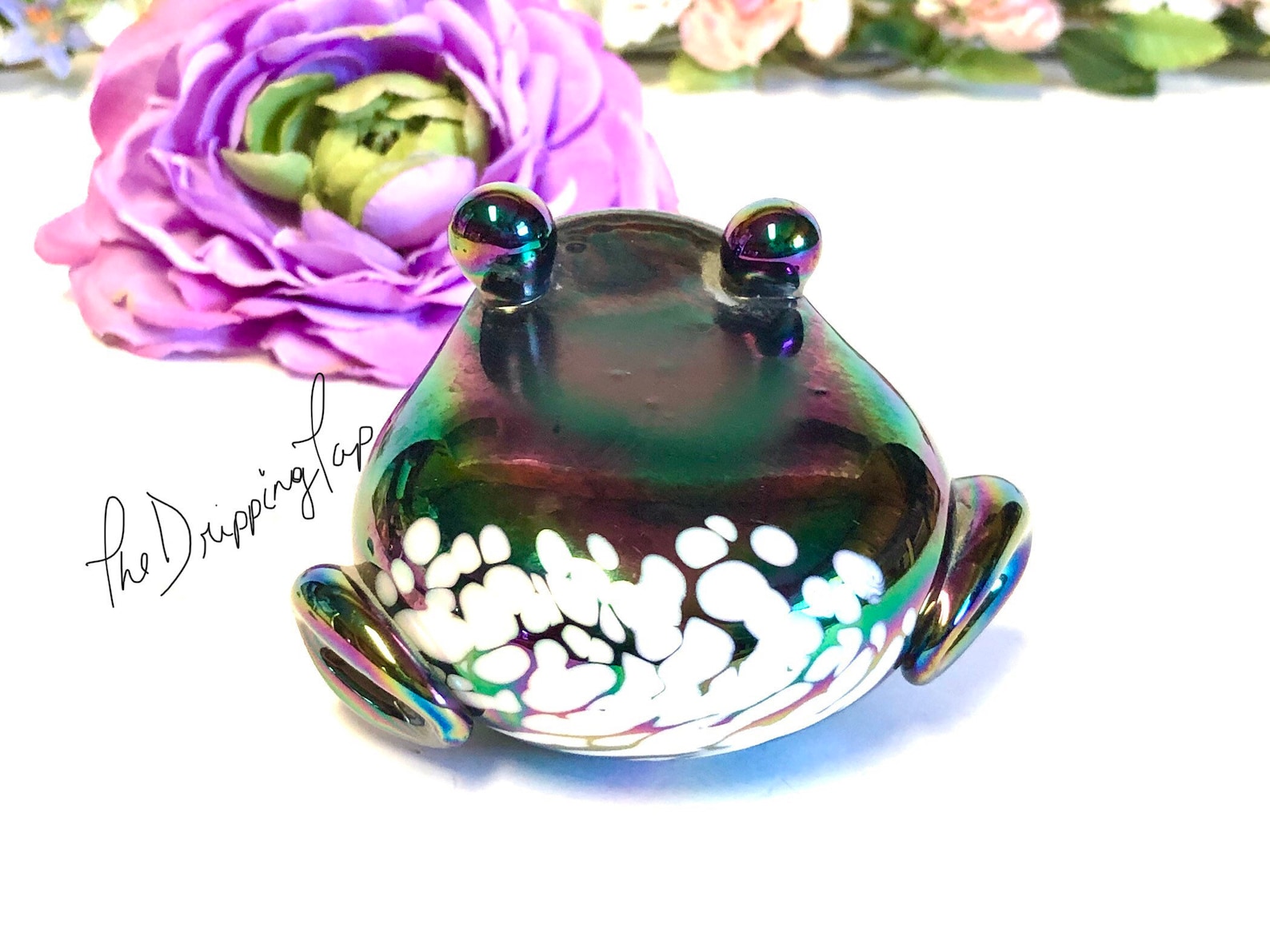 RARE Balos Glass Purple Amethyst Iridescent Frog Shaped | Etsy