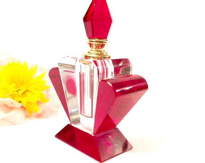 Sorelle Ruby Red Crystal Refillable Perfume Bottle Fancy - Etsy