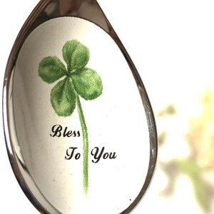 NOS 10pcs Enamel Green Clover Irish Small Forks Spoons Parfait Cocktail ...