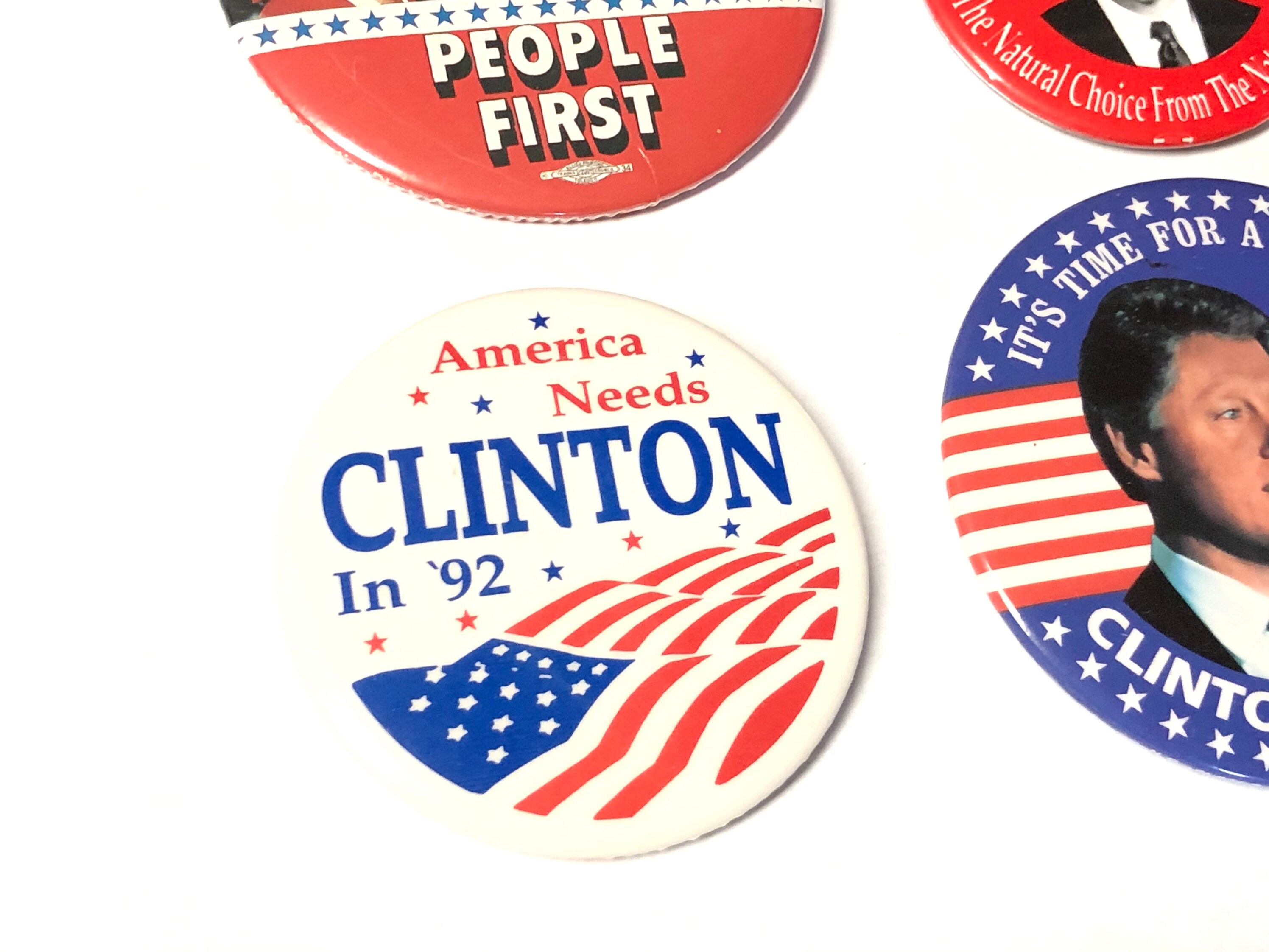 Vintage 4pcs Lot Political Buttons 1992 Election Bill Clinton | Etsy