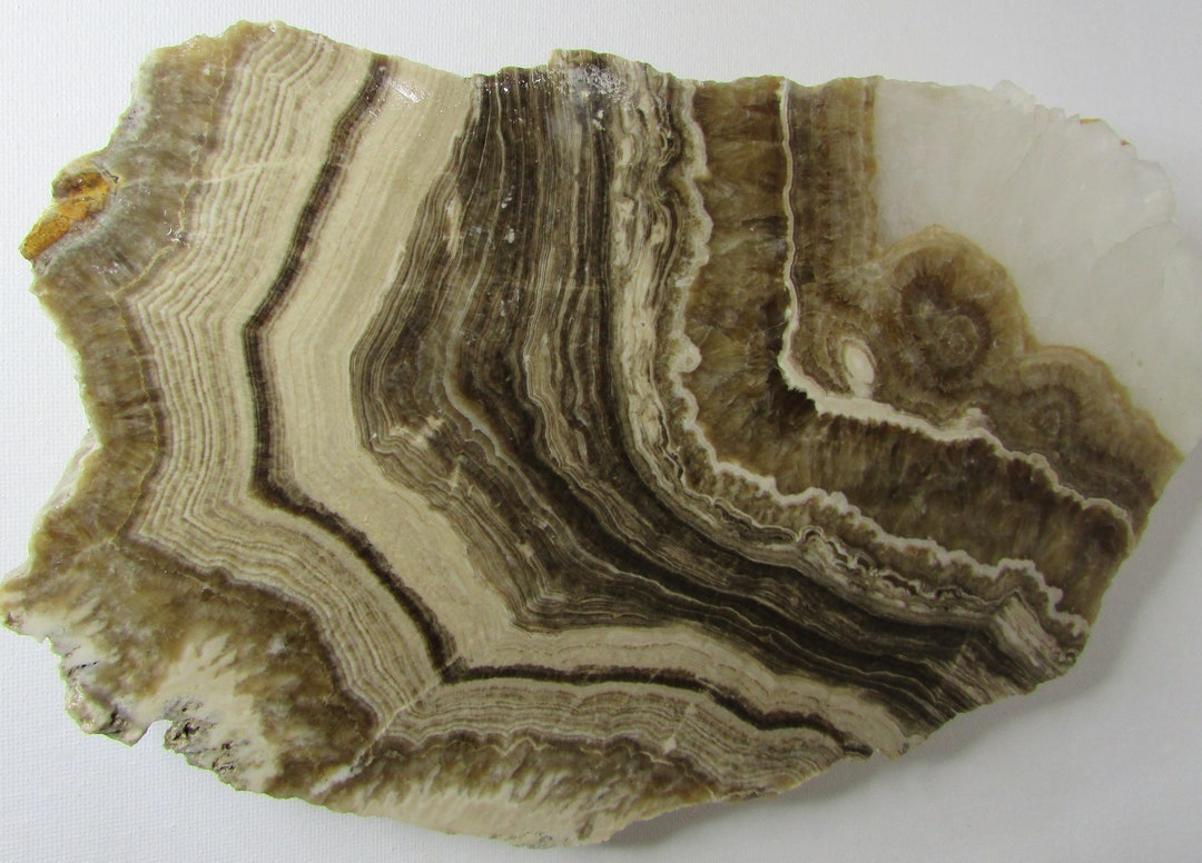 Large End Cut Travertine Onyx, Banded Onyx, Banded Calcite, Decorative ...