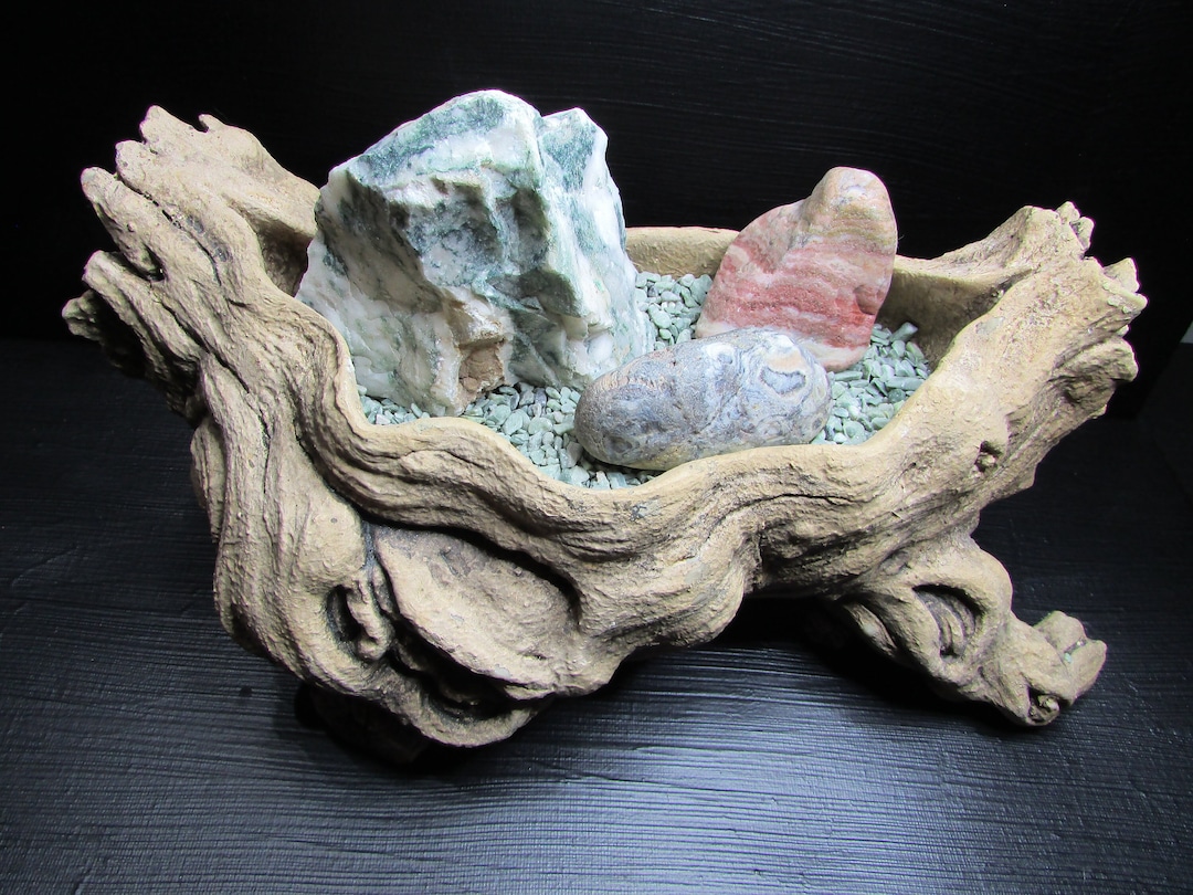 Tree Trunk Centerpiece | Resin Nature Vase | Decorative Rock Decor ...