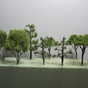 Forest Variety Set Option #4, Medium Green Mini Tree Set, Deciduous ...