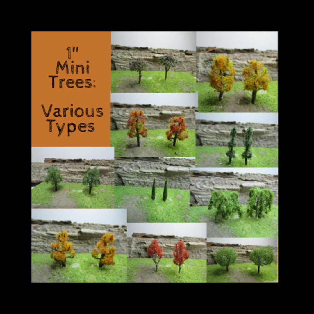 1" MINI - Miniature Tree Sets, Multiple Varieties, Terrarium Craft Tree ...