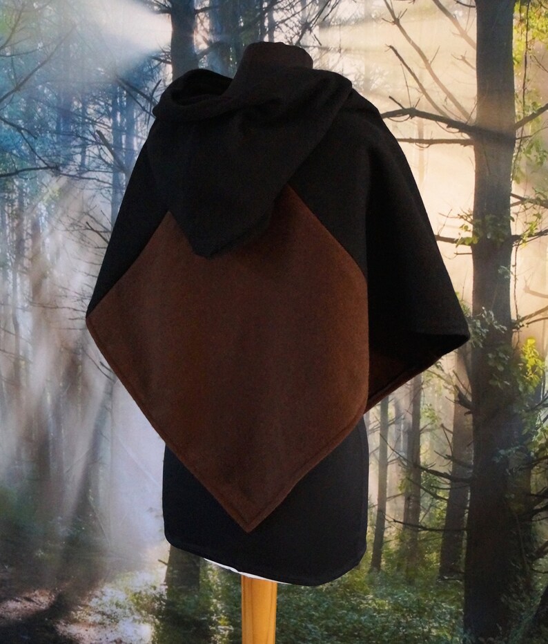 Viking Gugel Hood Skjoldehamn black brown medieval wool | Etsy