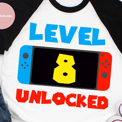 Level 8 Unlocked SVG 8th Birthday Boy Gamer 8 Years Old - Etsy