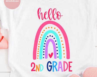 Back to School, 2nd Grade Svg, Hello Second Grade, School Svg, Teacher ...