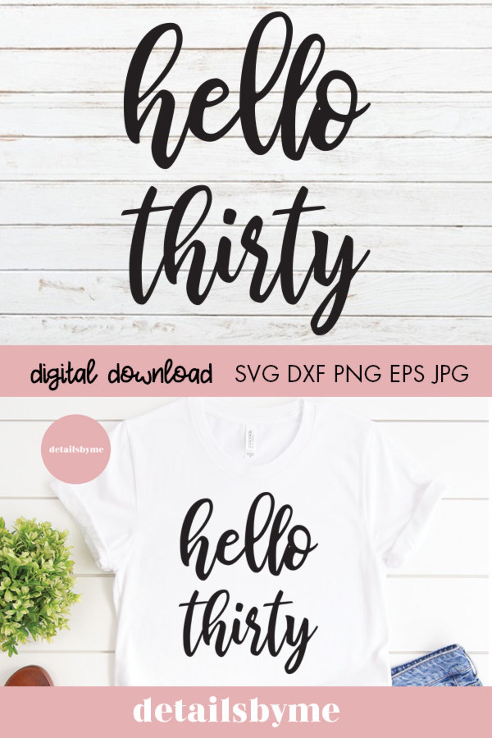 Hello Thirty Svg, 30th Birthday, Happy Birthday, 30th Birthday Girl ...