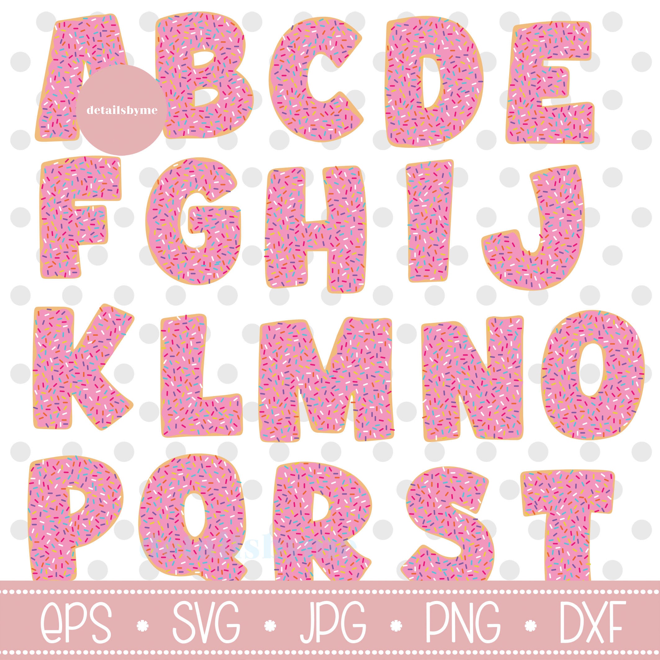 Donut Alphabet SVG, Donut Abc's, Pink Doughnuts. Cricut Cut Files ...