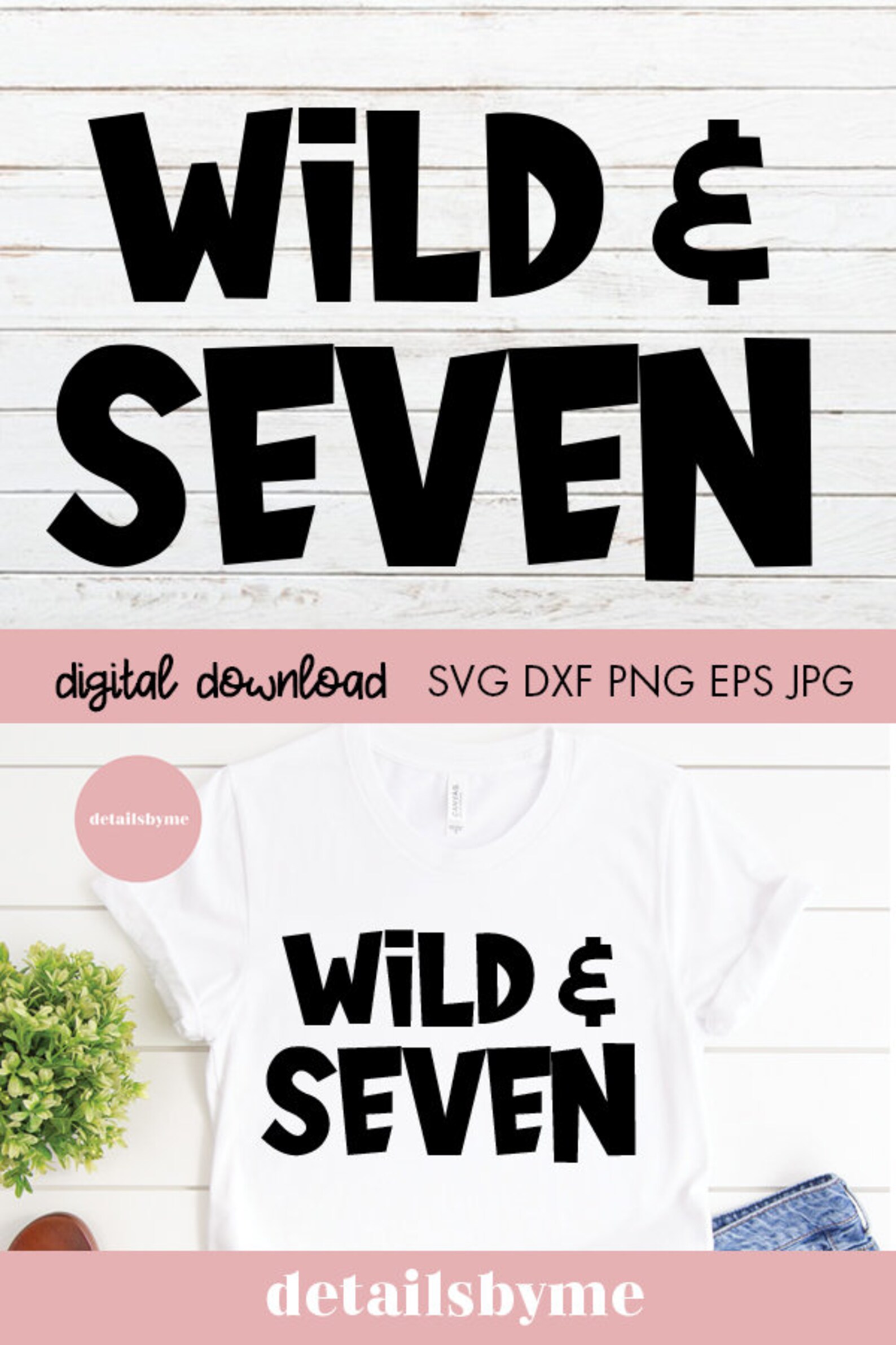 Kids Birthday Svg 7th Birthday Svg Seven Svg Wild and Seven - Etsy