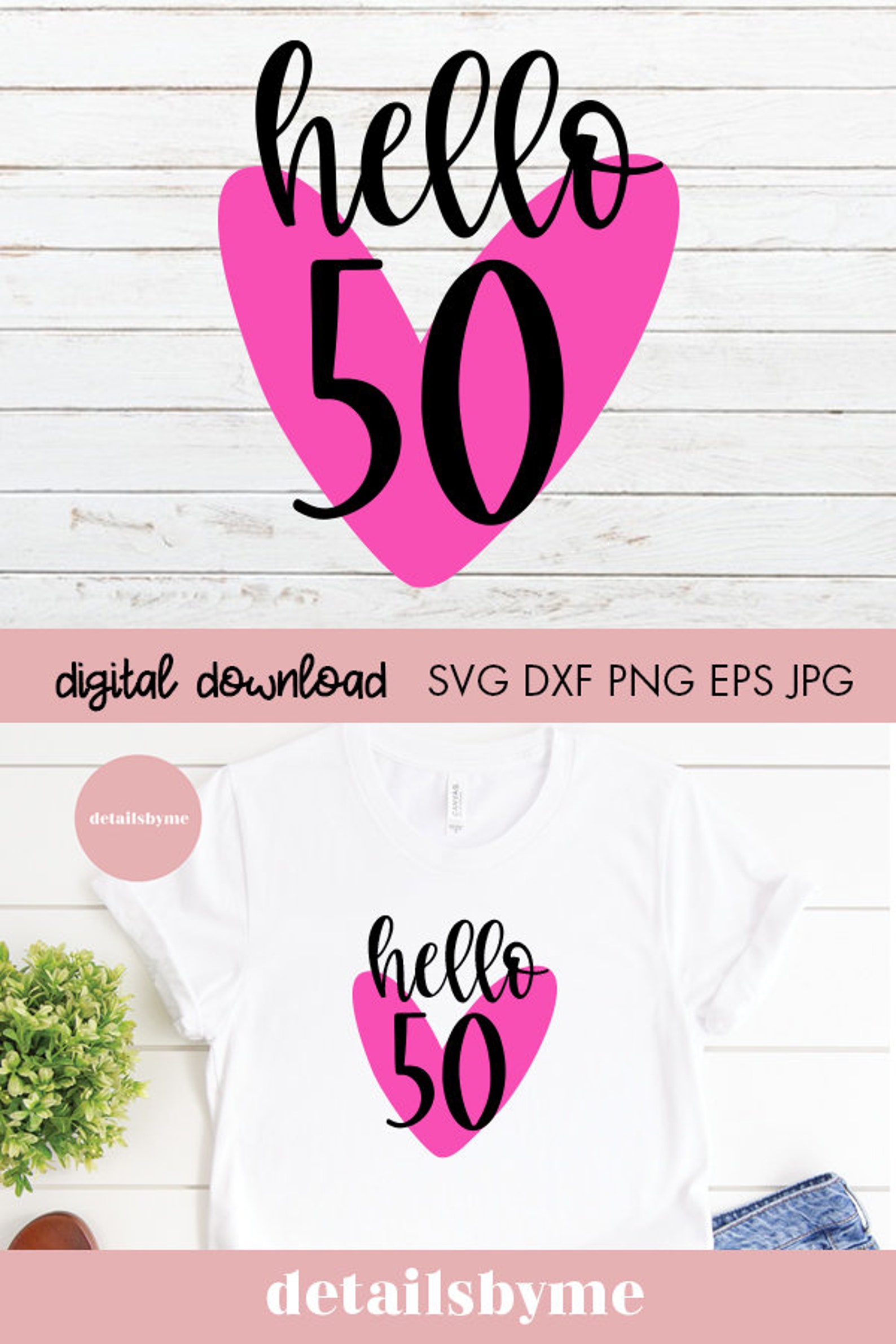 Hello Fifty Svg Fifty and Fabulous SVG 50 and Fabulous Svg - Etsy