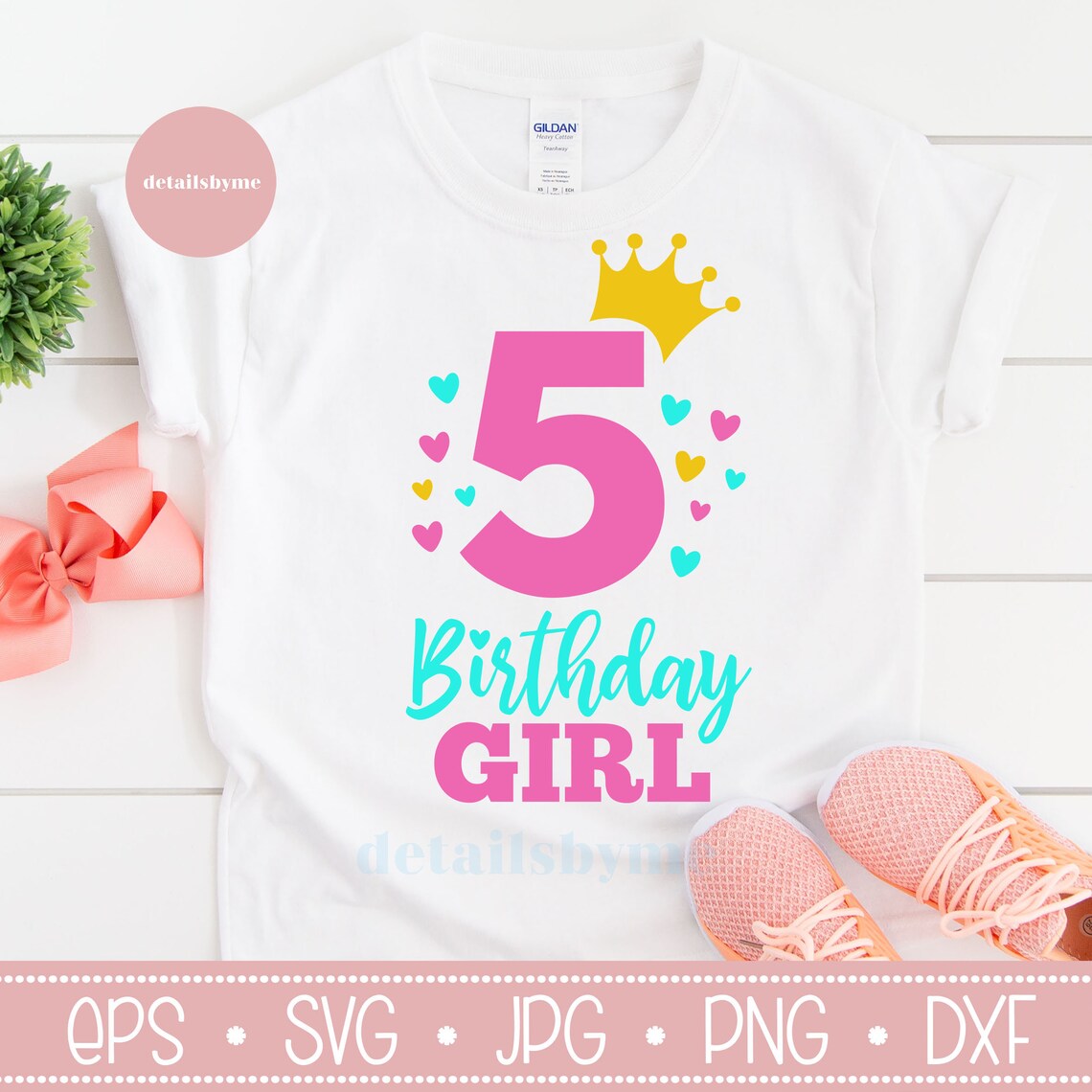 Five Svg Birthday Girl Svg Birthday Princess Svg 5th - Etsy