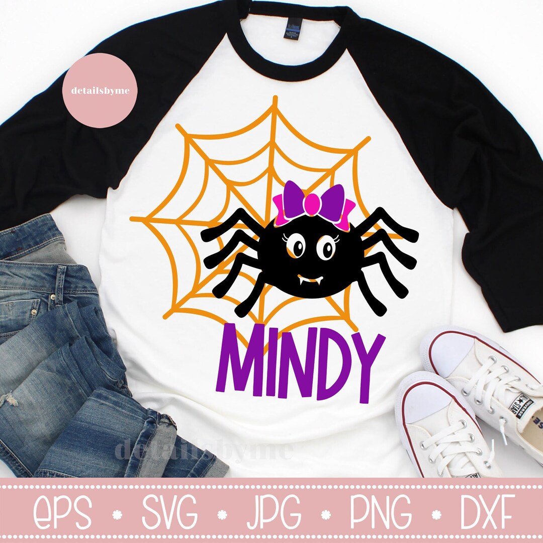 Spooky Spider Svg, Halloween Svg, Girl Spider With Bow Svg, Dxf, Eps ...