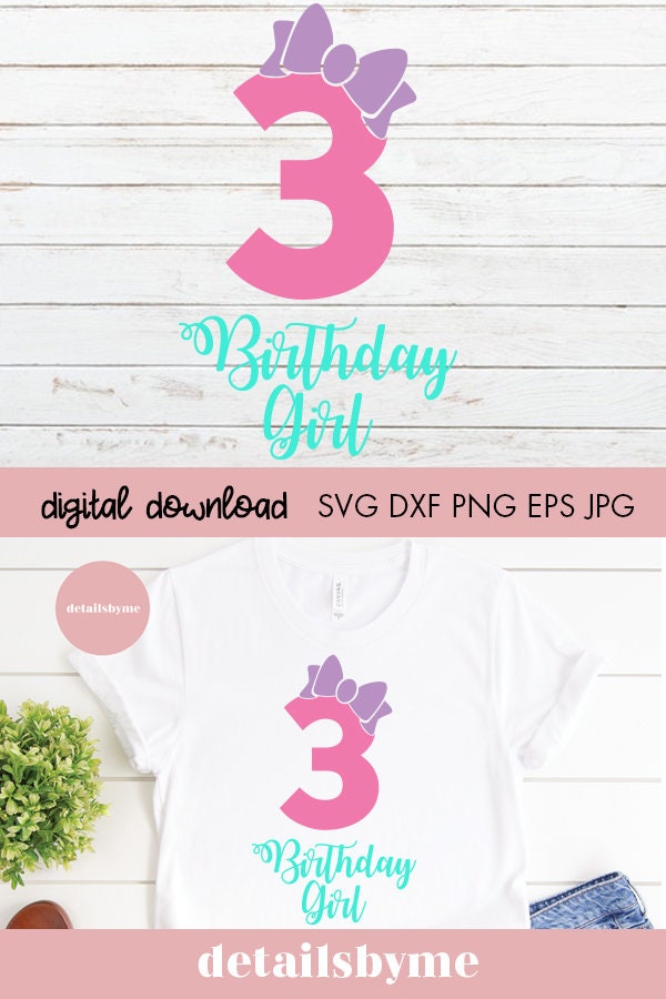 Third Birthday Svg 3rd Birthday Svg Three Years Old Svg - Etsy