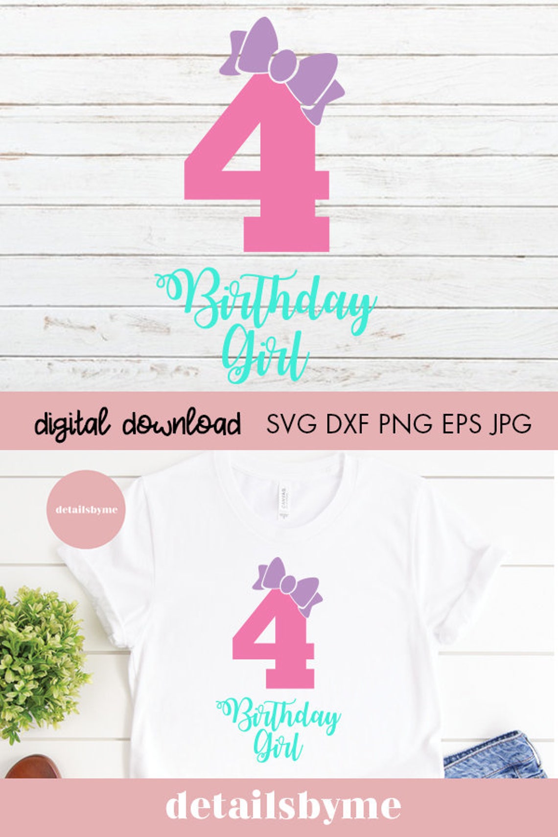 Fourth Birthday Svg 4th Birthday Svg Four Year Old Svg | Etsy