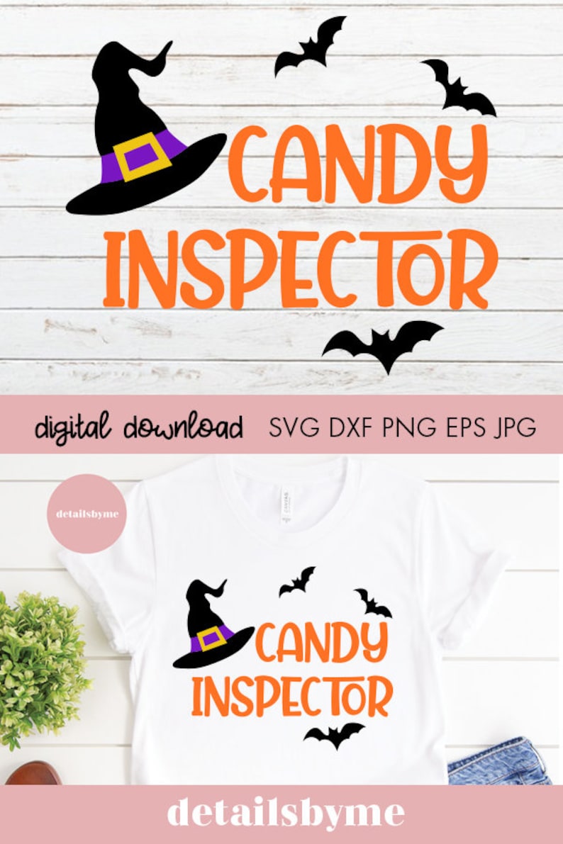 Halloween Svg Candy Inspector Svg Silhouette Cricut - Etsy