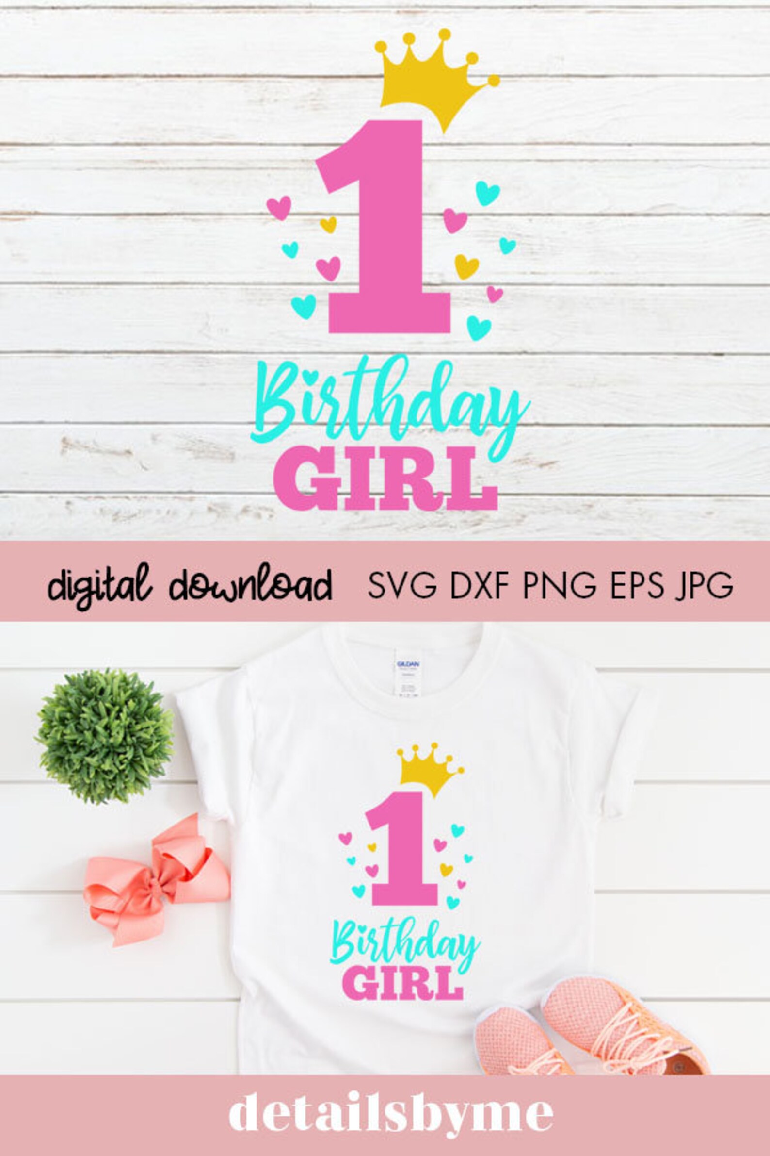 1st Birthday Svg, Birthday Girl Svg, 1st Birthday Svg Girl, Girl ...