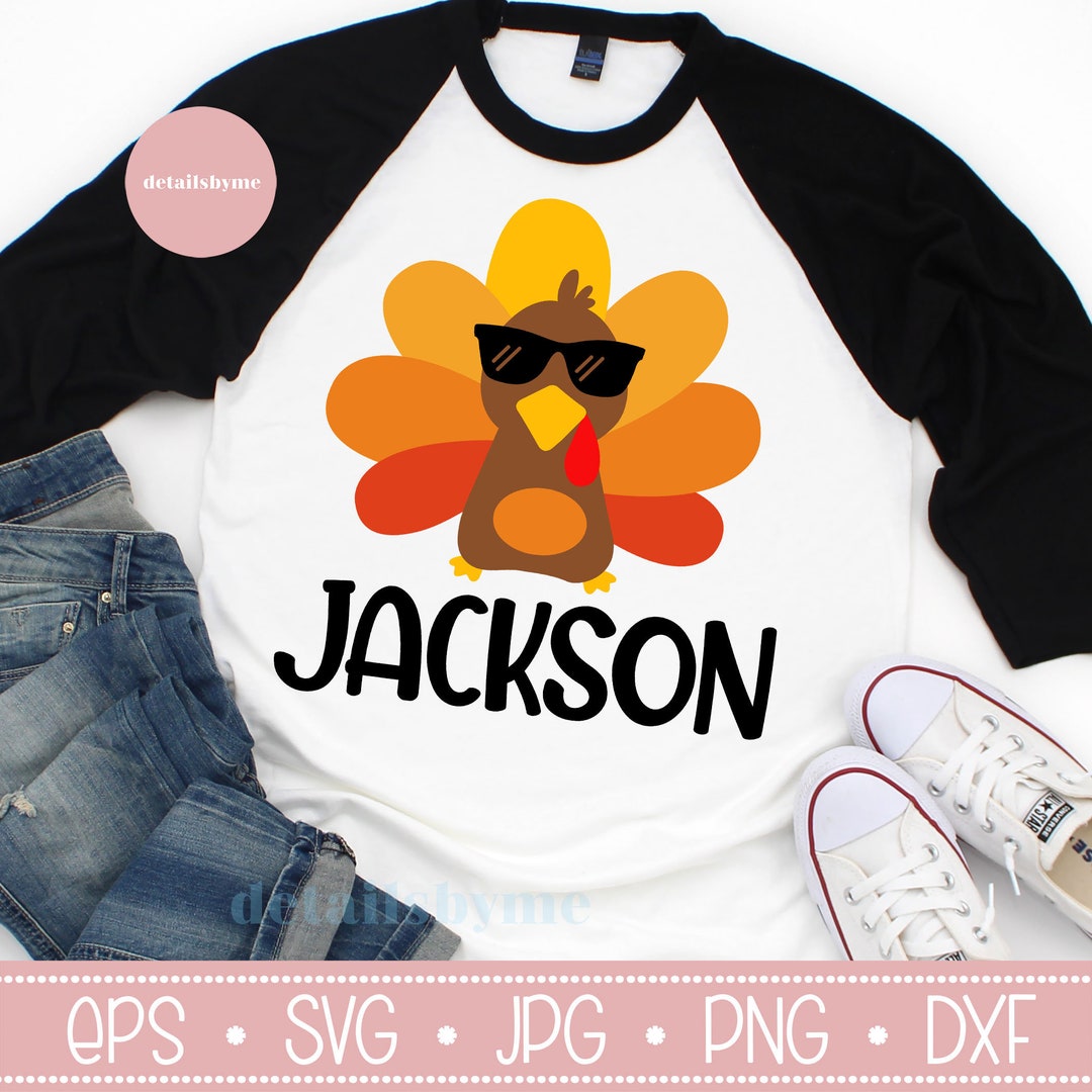 Cool Turkey Svg, Boy Thanksgiving Svg Dxf Eps Png, Cute Fall Cut File ...
