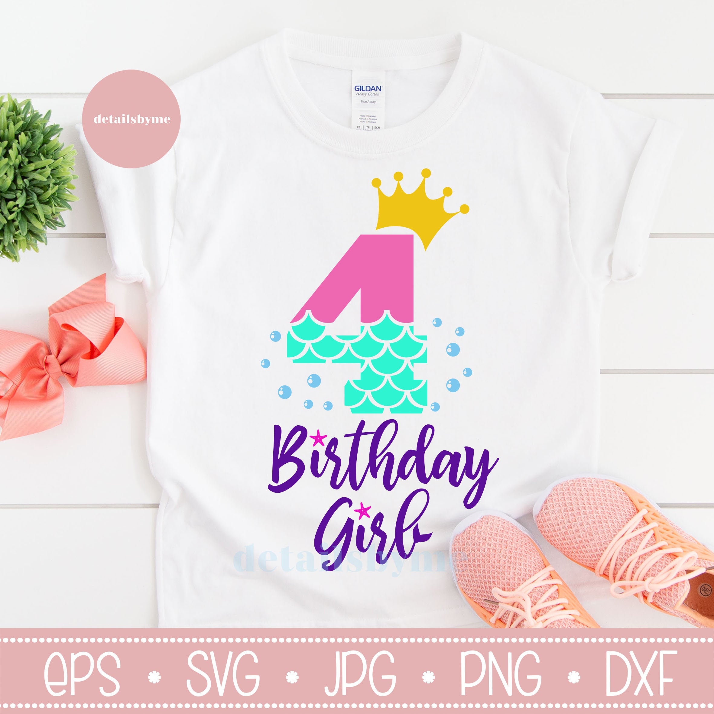 4th Birthday Girl Svg Mermaid Birthday Svg Mermaid Number 4 Svg Mermaid ...