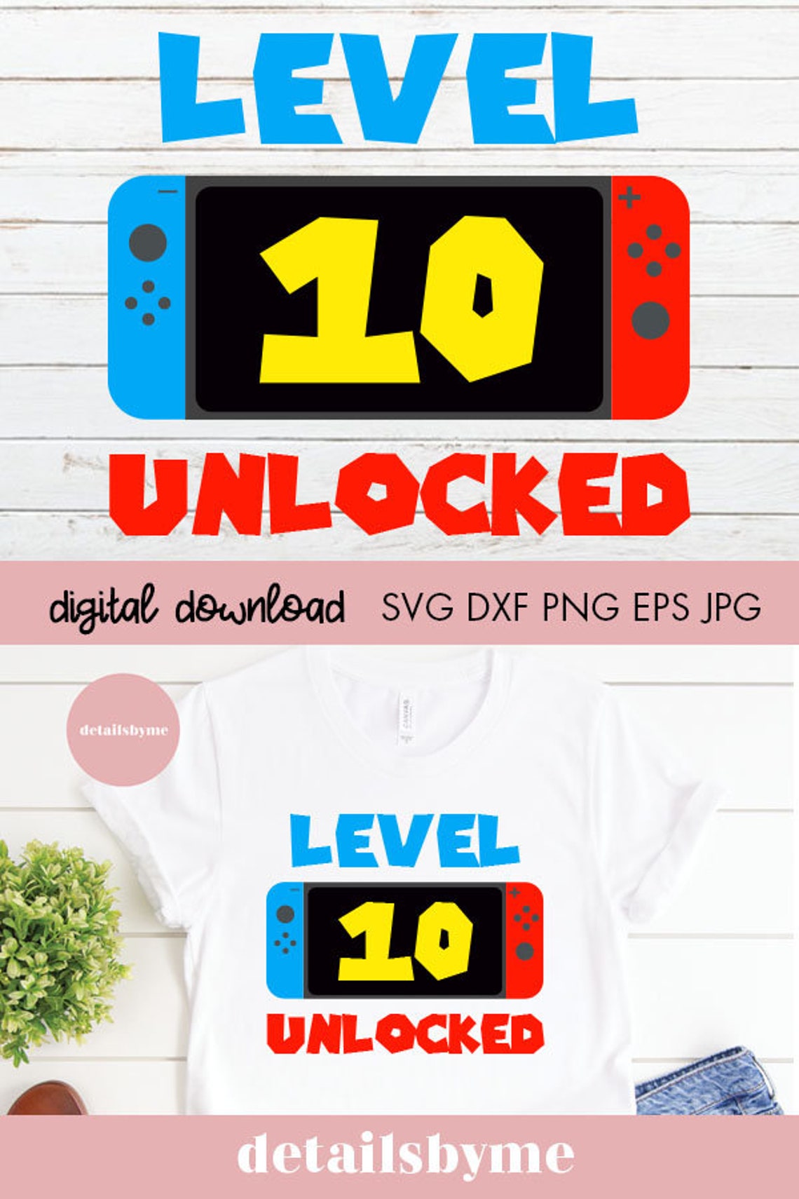 Level 10 Unlocked Svg 10th Birthday Boy Ten Years Old Gamer - Etsy