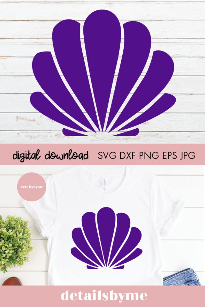 Seashell Svg Seashell Silhouette Svg Mermaid Shell Svg Sea - Etsy