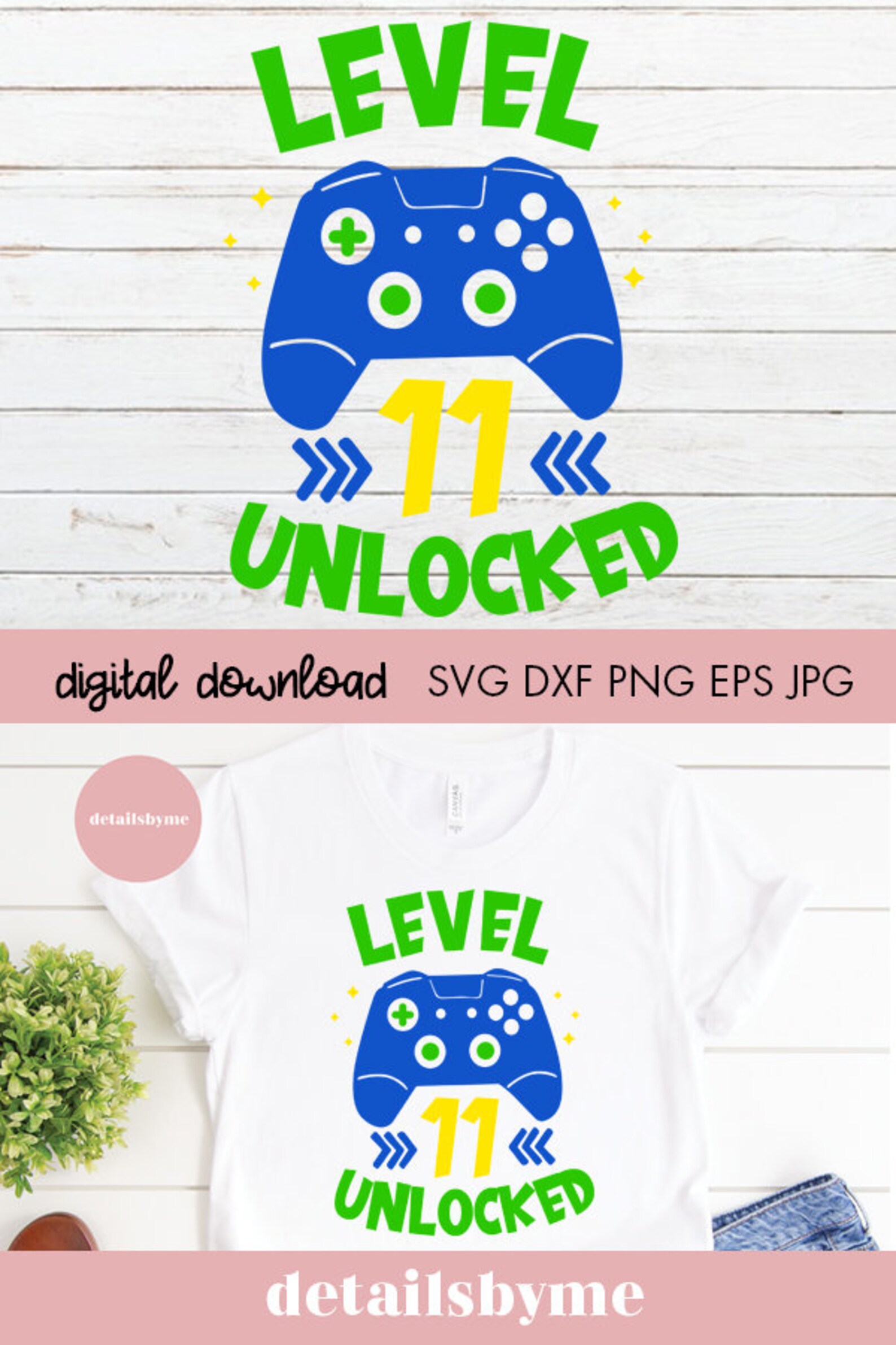 Level 11 Unlocked Svg 11th Birthday Gamer 11 Years Old Video - Etsy UK