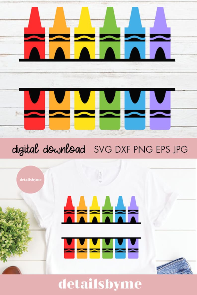 Crayon SVG Crayon Monogram SVG Split Monogram Svg Crayons - Etsy