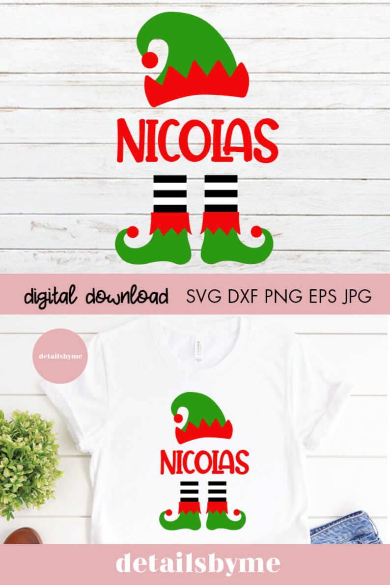 Elf Svg Christmas Svg Elf Monogram Svg Cricut Vector | Etsy