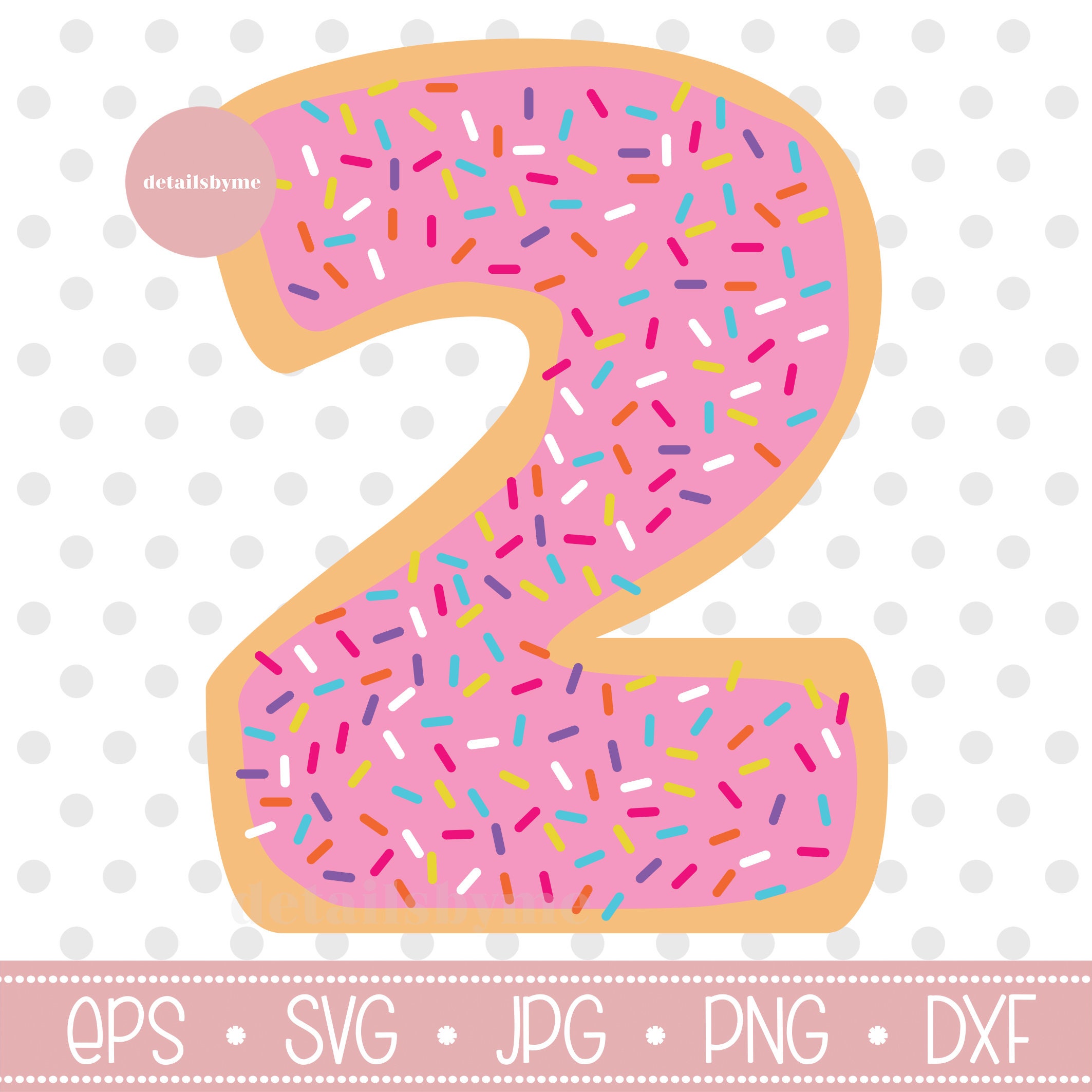 Donut Numbers SVG. PNG. Pink Doughnuts. Cricut Cut Files, Layered ...