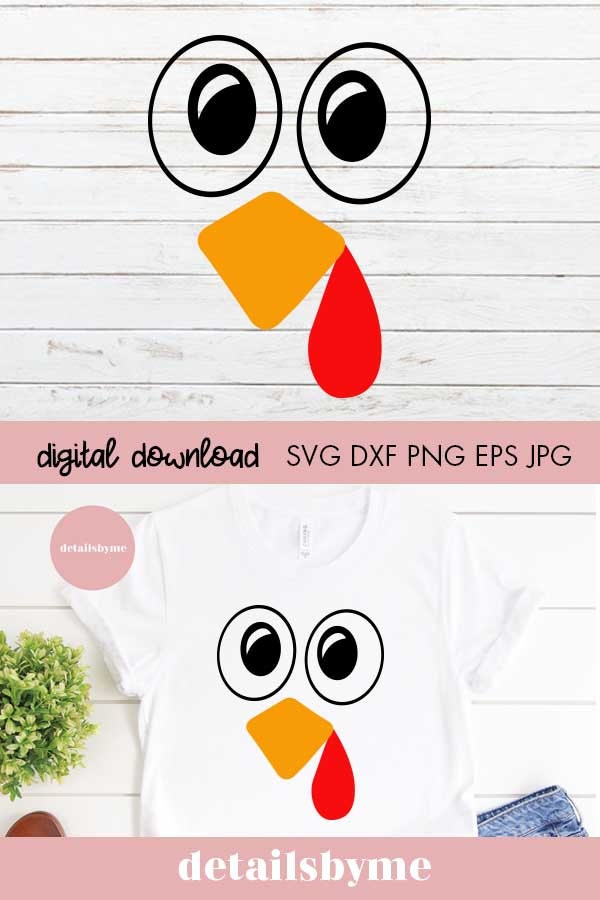 Turkey Svg, Thanksgiving Svg, Dxf, Eps, Png, Fall Cut Files Cute Turkey ...