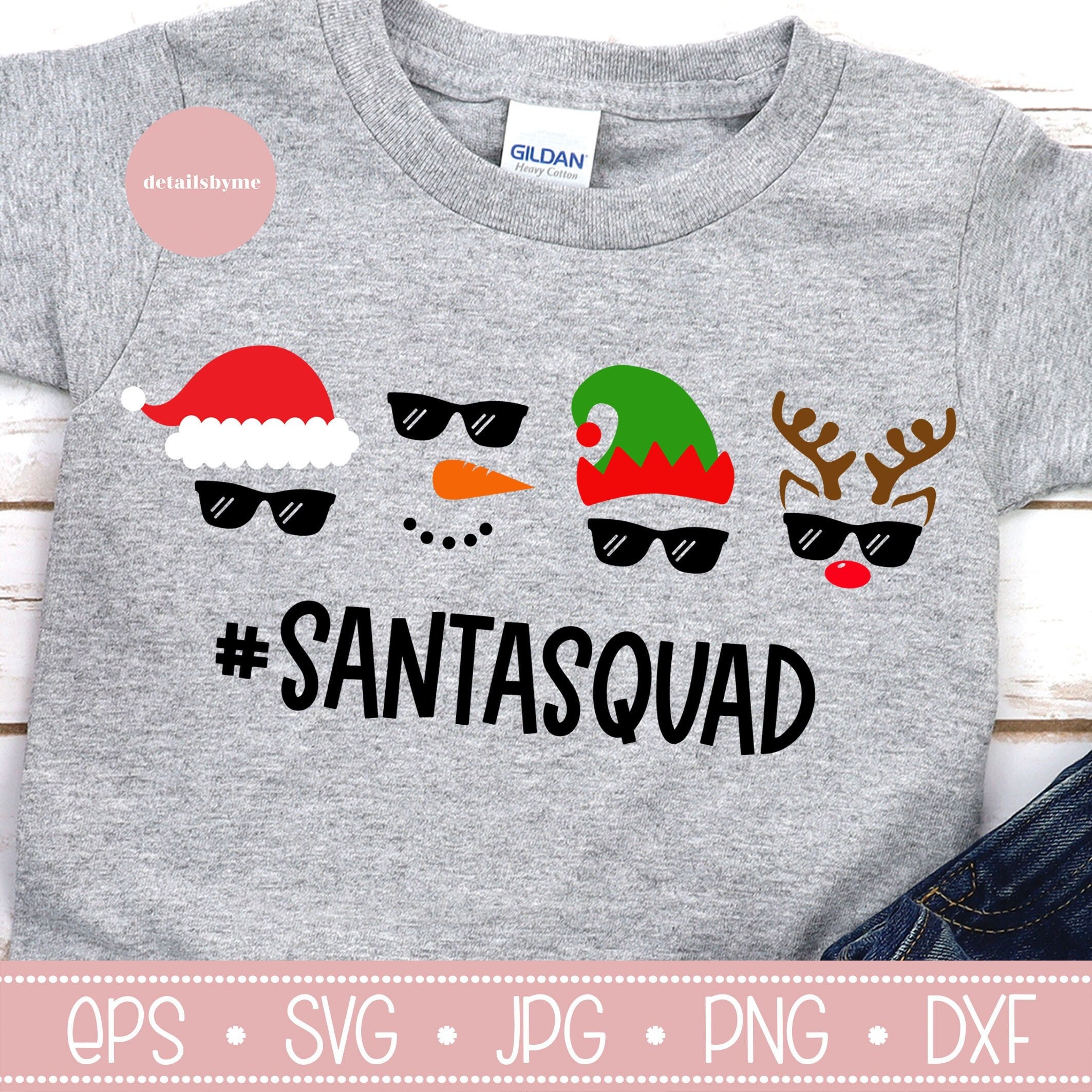 Santa Squad Svg, Christmas Svg, Kids Christmas Svg, Elf, Santa Hat Svg ...