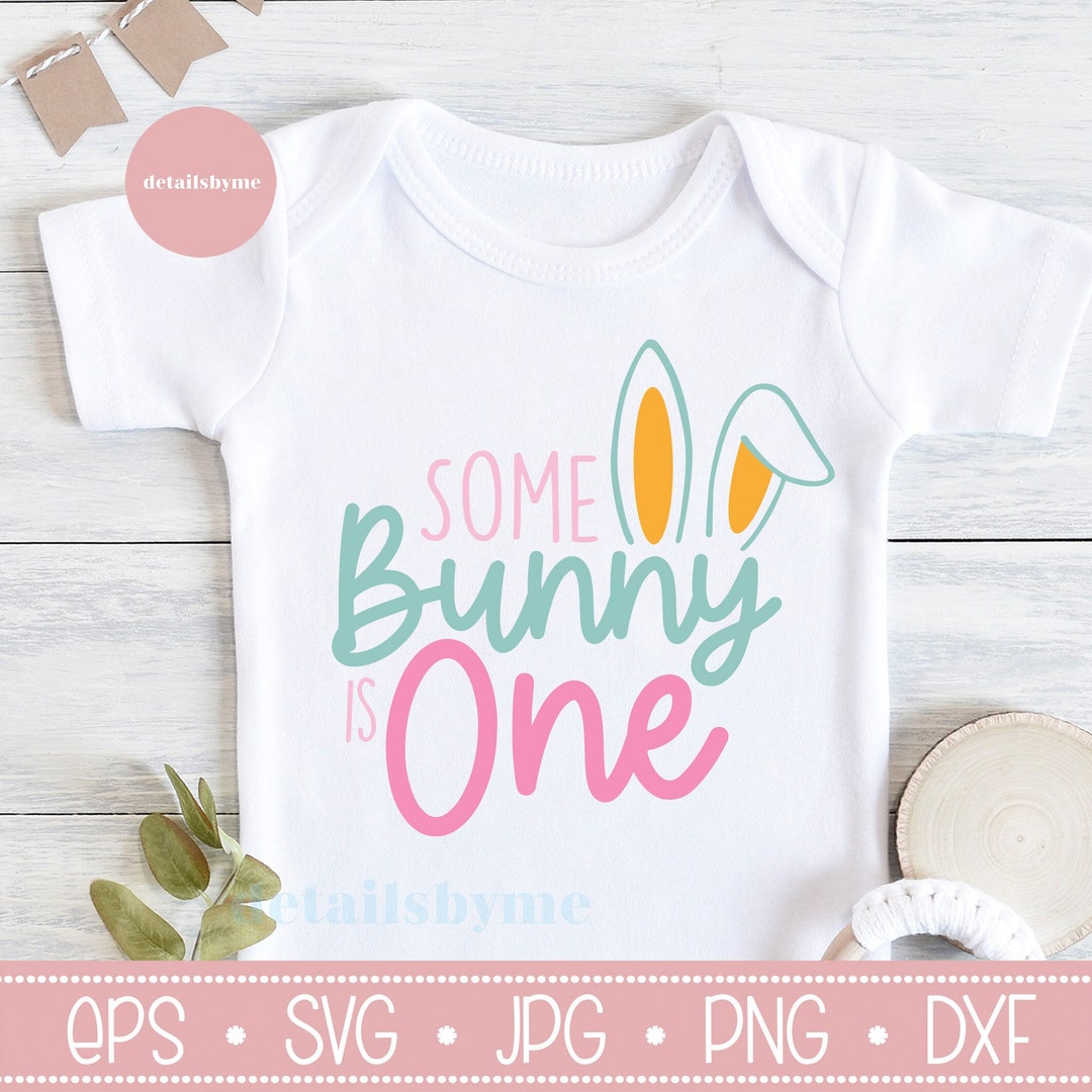 Some Bunny is One SVG, Birthday Bunny SVG, 1st Birthday Shirt, Digital ...