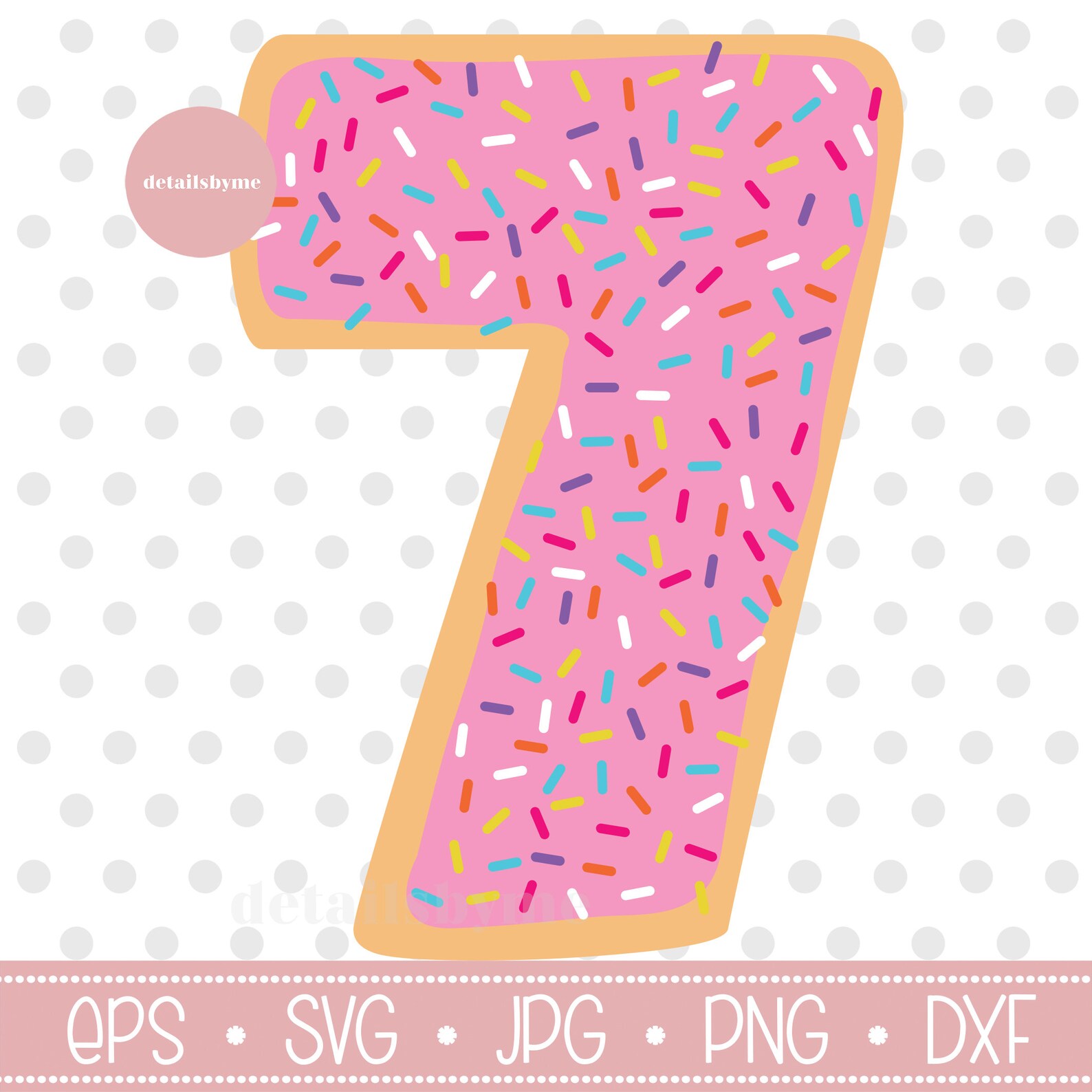 Donut Numbers SVG. PNG. Pink Doughnuts. Cricut Cut Files, Layered ...