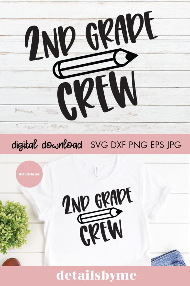 2nd Grade Crew Svg, Back to School Svg, 2nd Grade, Second Grade, Crew ...