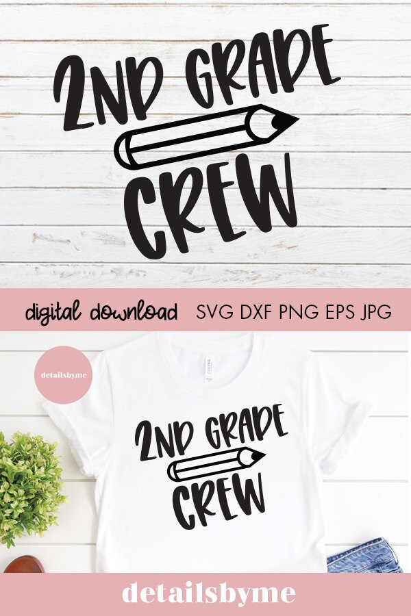 2nd Grade Crew Svg Back to School Svg 2nd Grade Second | Etsy