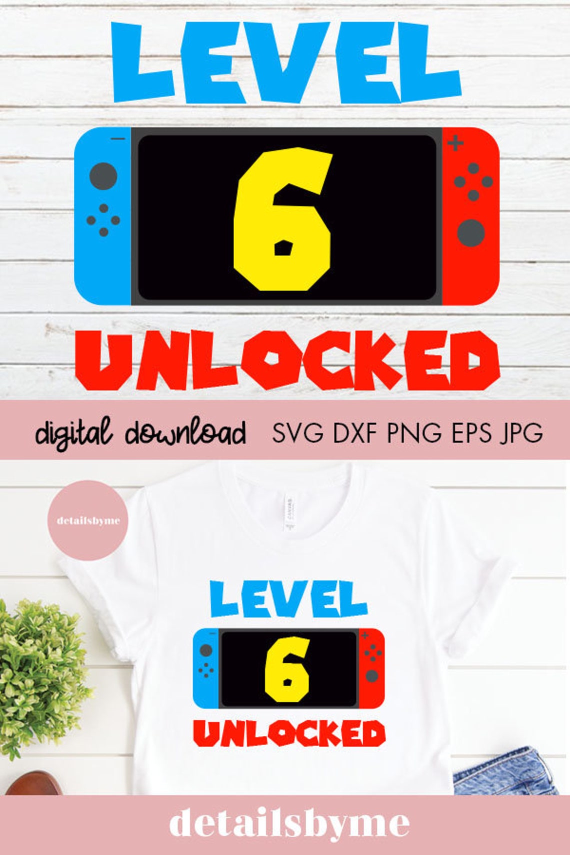 Level 6 Unlocked Svg 6th Birthday Boy Six Years Old Gamer - Etsy