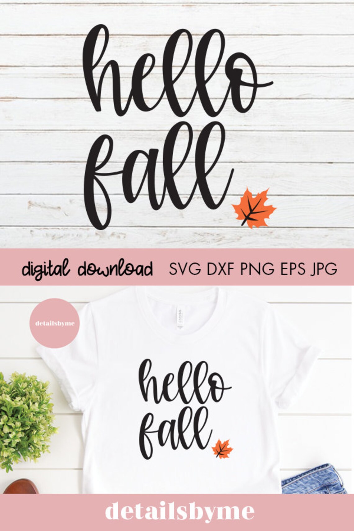 Hello Fall SVG Fall Leaves Svg Fall Svg Files for Cricut | Etsy