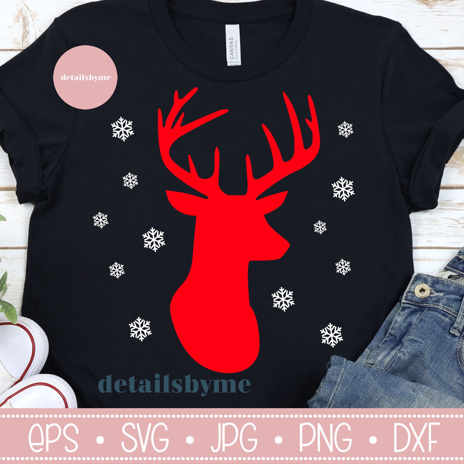 Reindeer SVG Reindeer Silhouette Svg Christmas Svg File - Etsy