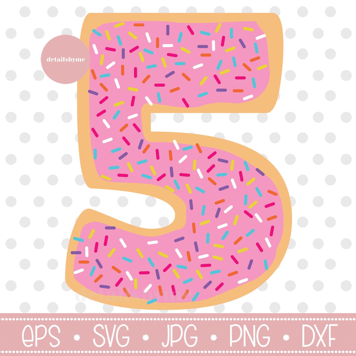 Donut Numbers SVG. PNG. Pink Doughnuts. Cricut Cut Files, Layered ...