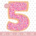 Donut Numbers SVG. PNG. Pink Doughnuts. Cricut Cut Files, Layered ...