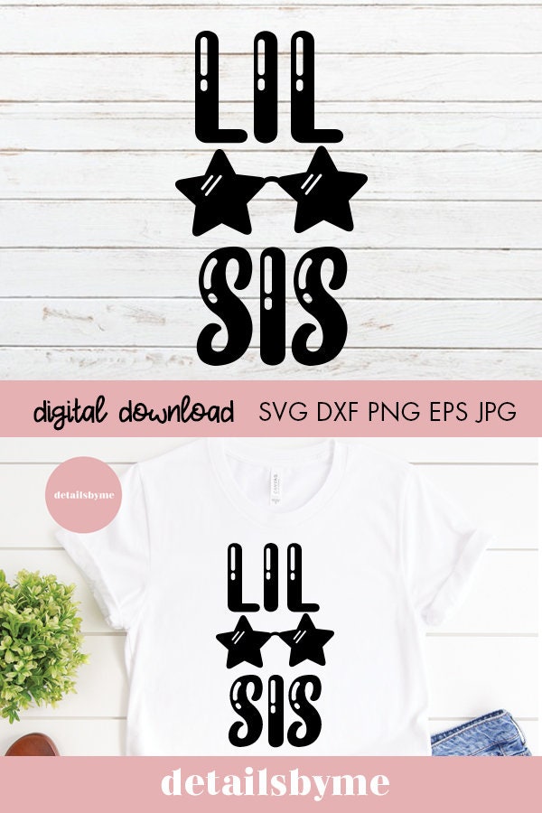 Lil Sister Svg, Little Sister Svg, Baby, Family Shirt, Clipart, Cricut ...