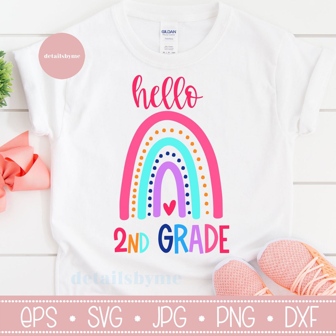 Back to School, 2nd Grade Svg, Hello Second Grade, School Svg, Teacher ...