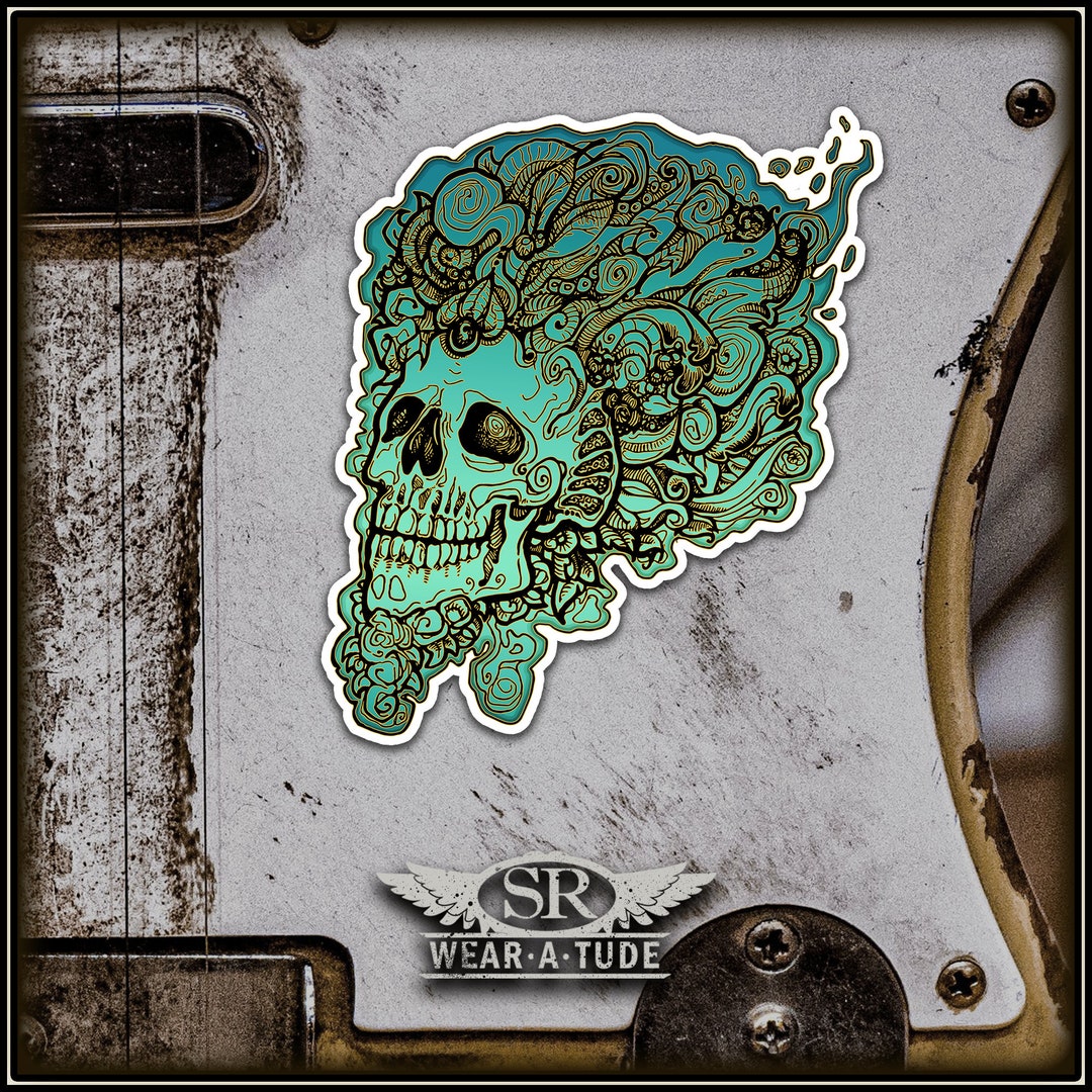 SHPONGLE SKULL Stickers With Ink Design - Etsy