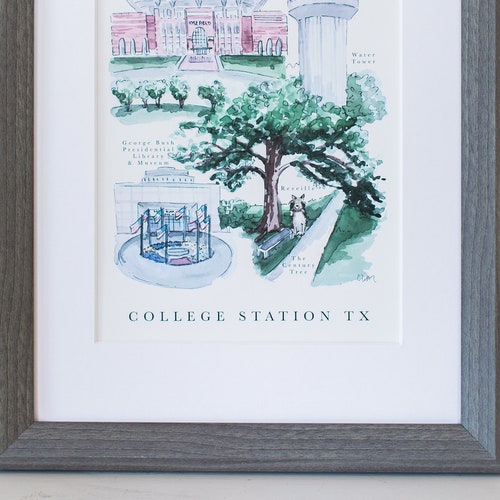 College Station City Map Print | Etsy