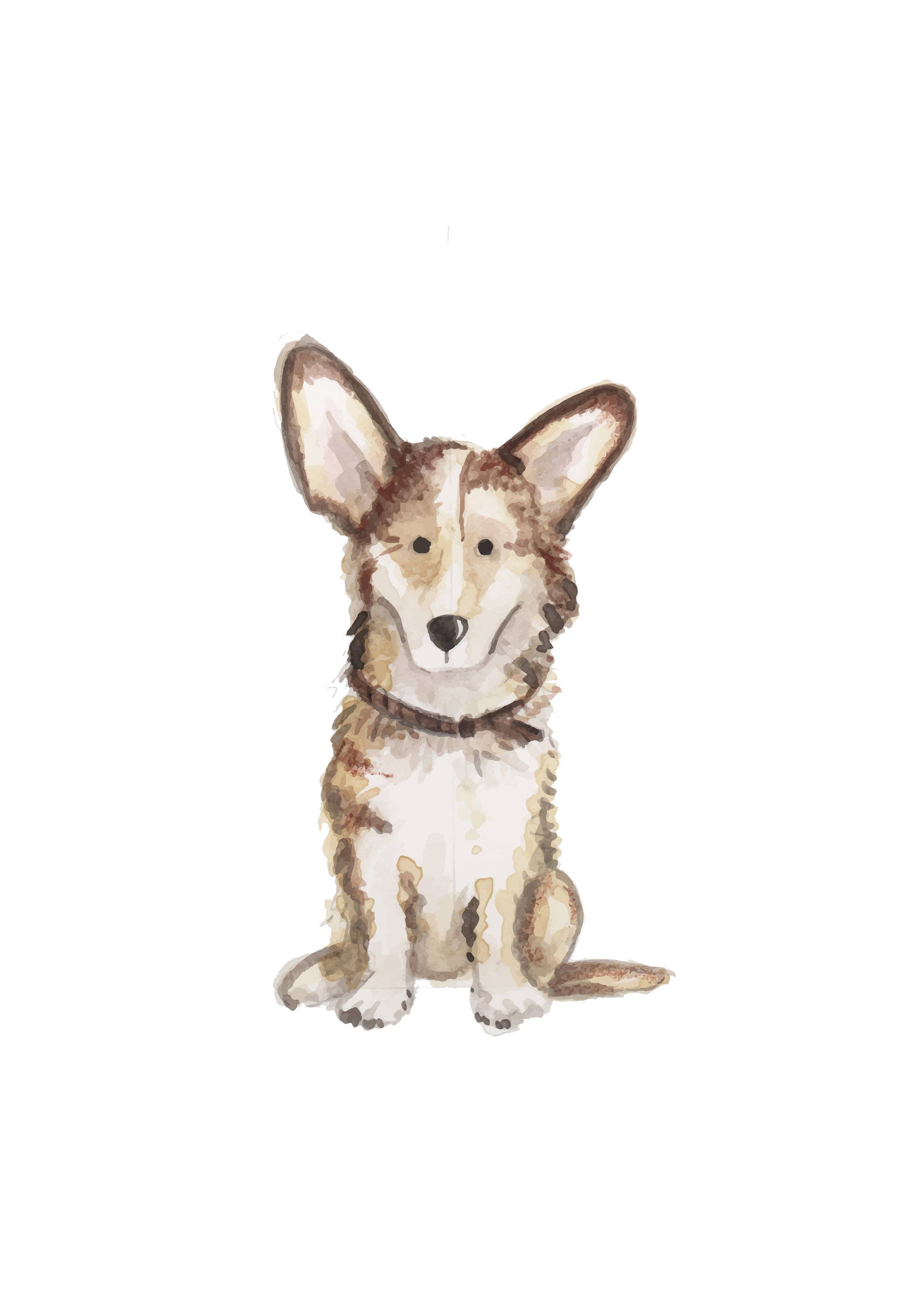 5x7 Corgi Print - Etsy