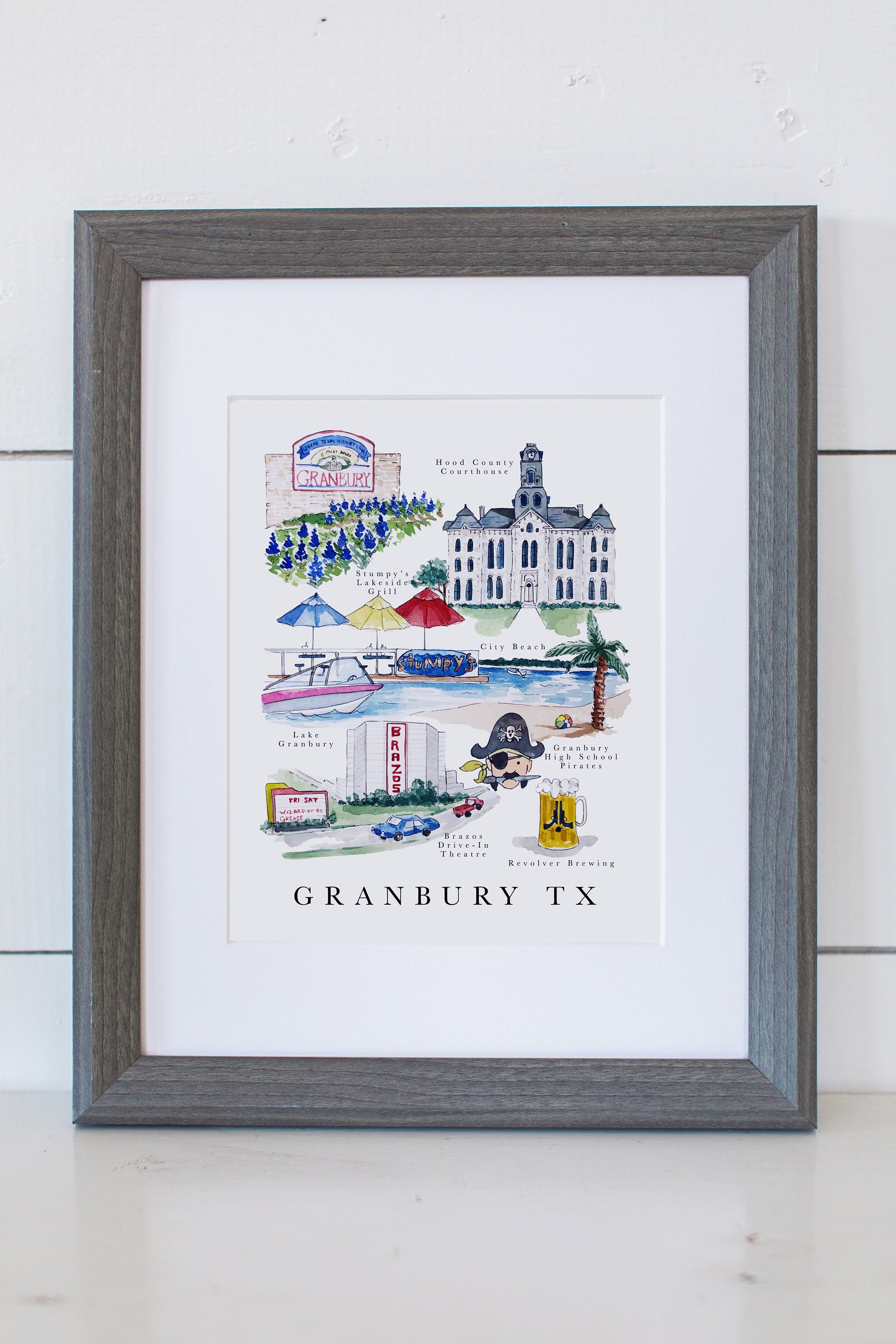 Granbury City Map Print - Etsy