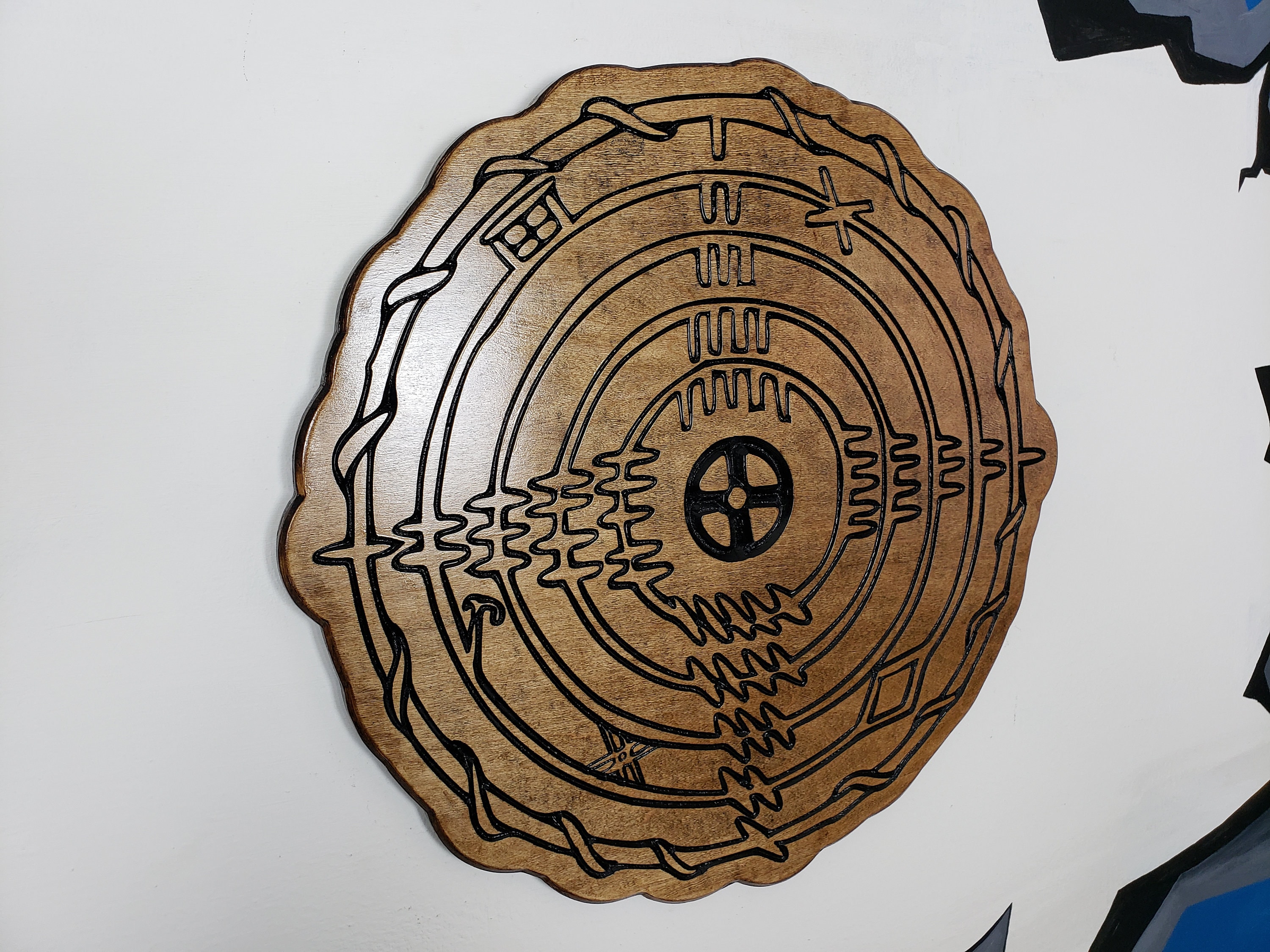 Fionn's Window Wood Carving - Ogham Runic Alphabet - Tree Runes - Early ...