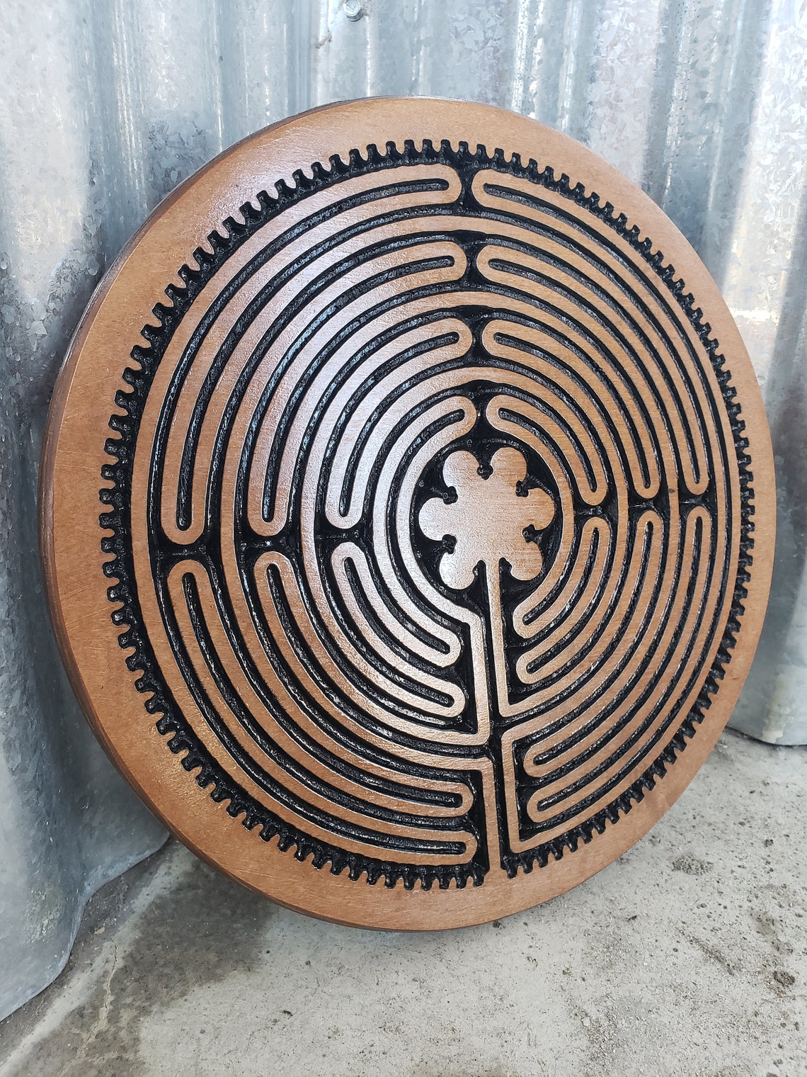 Charles Cathedral Finger Labyrinth Wood Carving - Altar Top - Pagan ...
