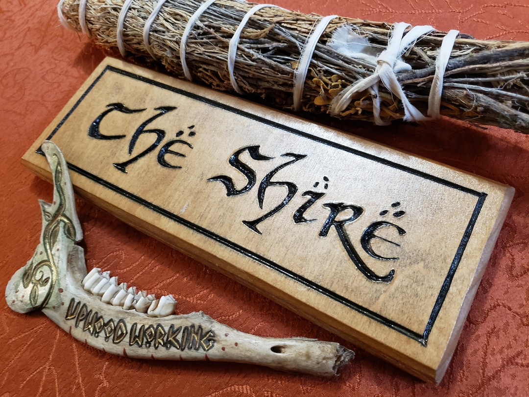 The Shire Wood Carved Sign - Lord of the Rings Inspired - Elven Sign ...