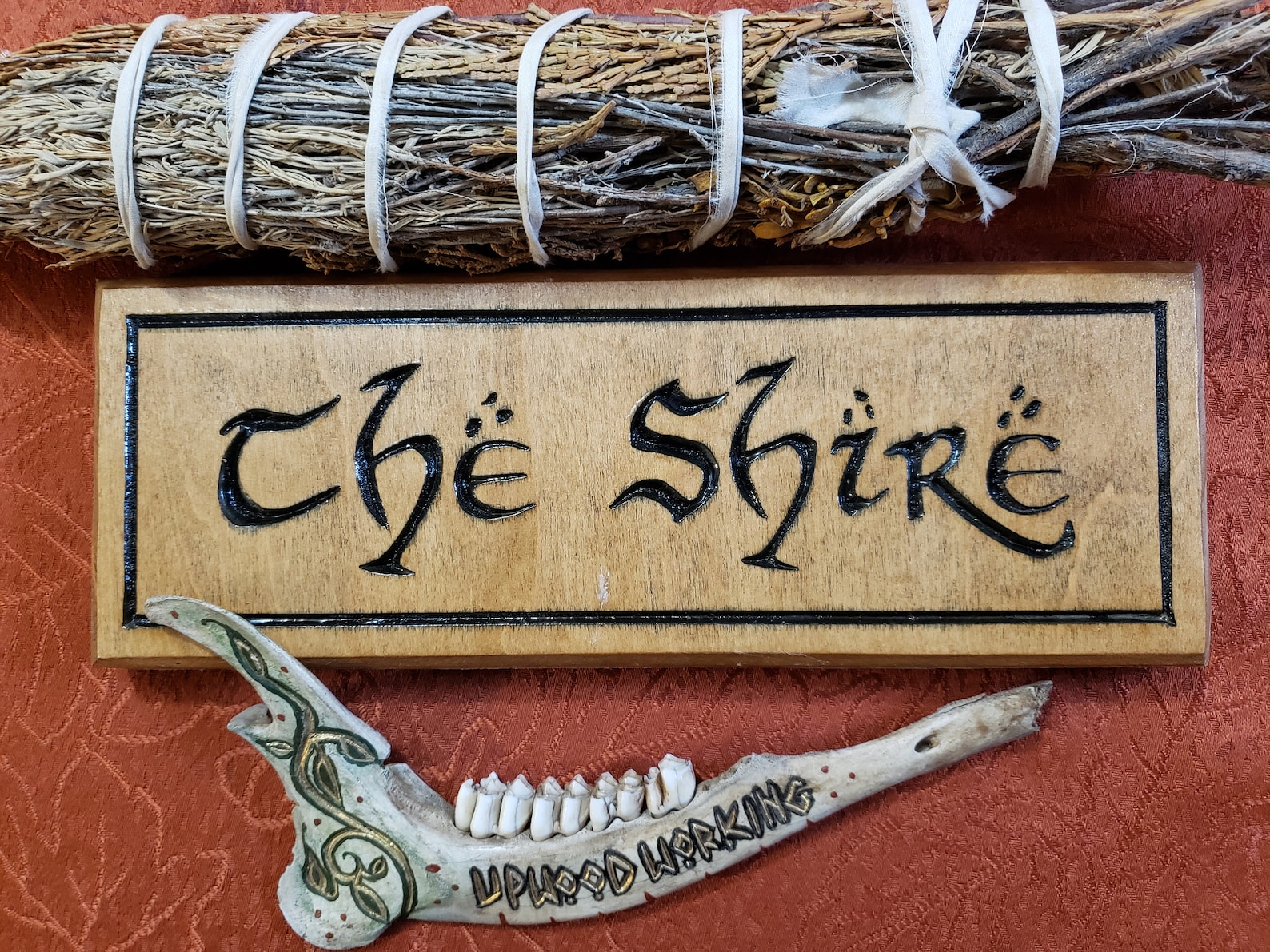 The Shire Wood Carved Sign - Lord of the Rings Inspired - Elven Sign ...